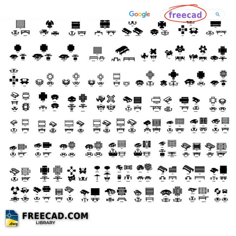 Picnic Table CAD Block Drawing | Free Download in DWG Format